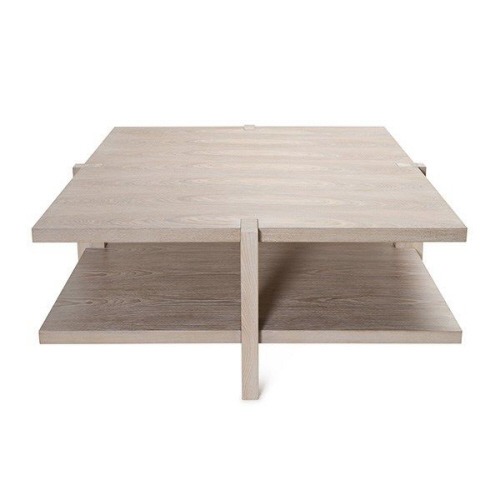 Two Tier Square Coffee Table In Light Cerused Oak - JDOUGLAS
